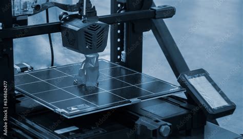 3d Printer Printing Prototype Of Toy From Molten Plastic Process Of Creating Prototype Model Of