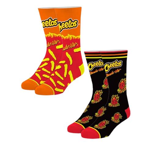Flamin Hot Cheetos Mens Socks Two Pack 6 Pacific Candy Wholesale