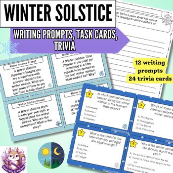 Winter Solstice Writing Prompts Tasks Cards And Trivia Cards Tpt