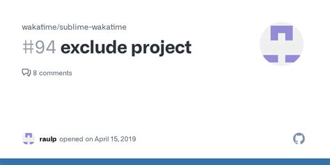 Exclude Project · Issue 94 · Wakatimesublime Wakatime · Github
