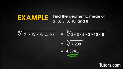 Geometric Mean Formula Example Geometric Mean Definition Examples