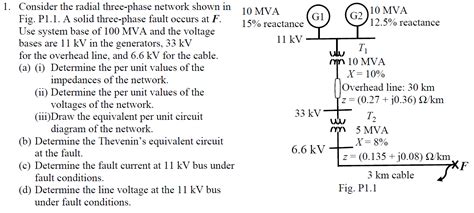 Solved Consider The Radial Three Phase Network Shown In