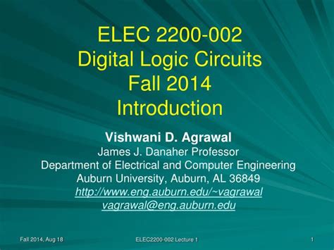 PPT ELEC Digital Logic Circuits Fall Introduction PowerPoint Presentation ID