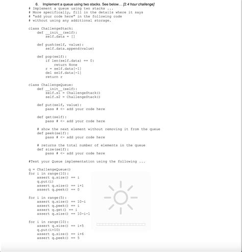 solved 6 ﻿implement a queue using two stacks see below