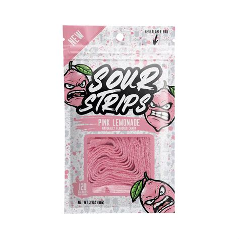 Sour Strips Pink Lemonade Candy 34oz