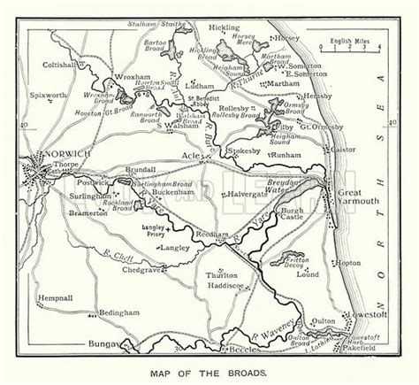 Map Of The Broads Stock Image Look And Learn