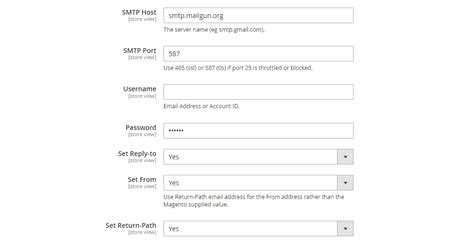 Magento 2 Smtp Settings