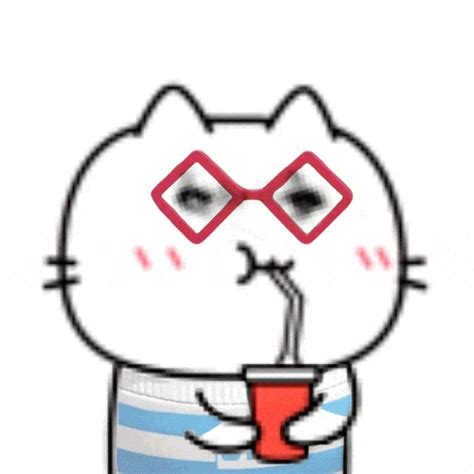 戴红框眼镜的可爱小猫手持饮料悠闲喝着的萌态 小语k红方框眼镜龙图表情包表情包图片动图 求表情网 斗图从此不求人