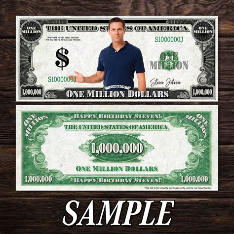 Custom Physical Shipped To You Million Dollar Bill Custom Made To