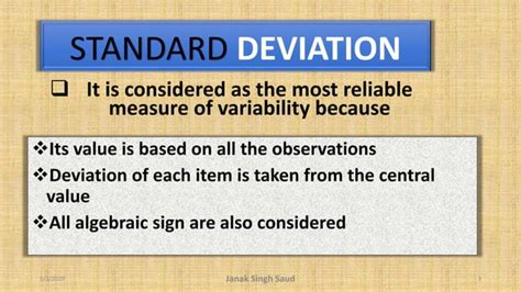 Standard Deviation Grouped Data Continuous Data PPSX Physics Science