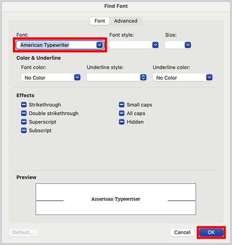 how to find and replace fonts in word for mac
