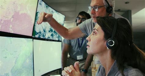 Computer Screen Weather Map And News Presenter For Report Media Or Forecast In Discussion For