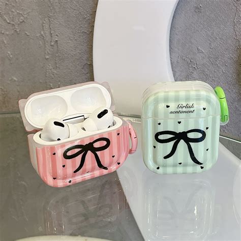 신상특가💗당일출고💗키치 리본 스트라이프 하트 에어팟 1세대케이스 에어팟프로 3 Pro 3 키링 에이블리
