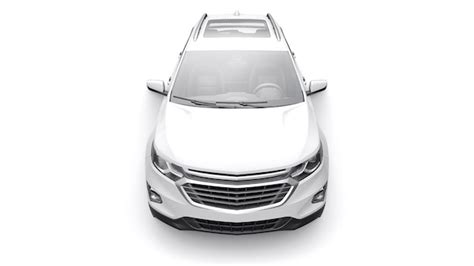 흰색 배경 3d 렌더링에 가족을 위한 흰색 중형 도시 Suv 프리미엄 사진