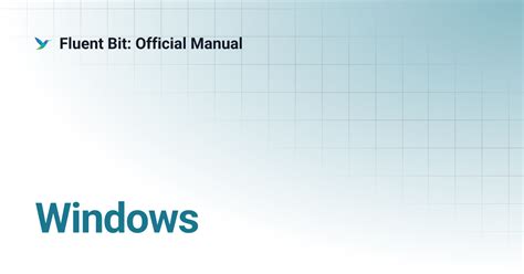 Windows Fluent Bit Official Manual