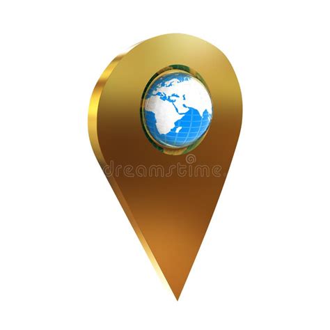 Realistic D Pointer Of Map With Earth Stock Illustration Illustration Of Link Location
