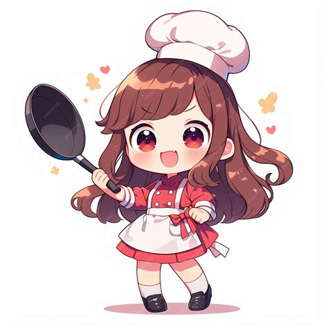 Cute Chibi Anime Chef Girl Premium Ai Generated Image