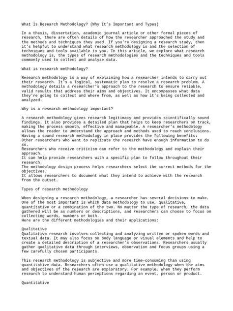 Research Methodology Pdf Methodology Quantitative Research