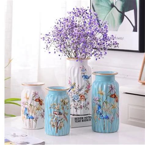 Европейский стиль цветок и птица стиль керамические вазы красивый фарфор домашний офис