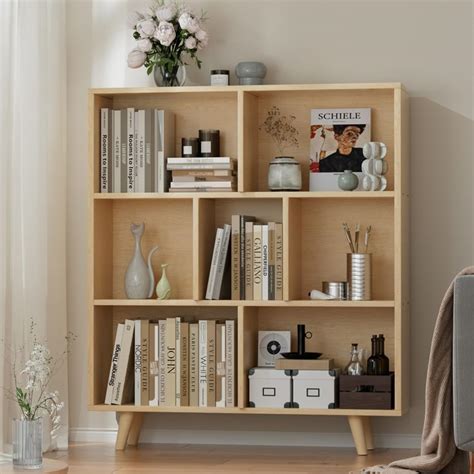 Jamfly Bookshelf 3 Tier Book Shelf With Legs Modern Small Bookcase