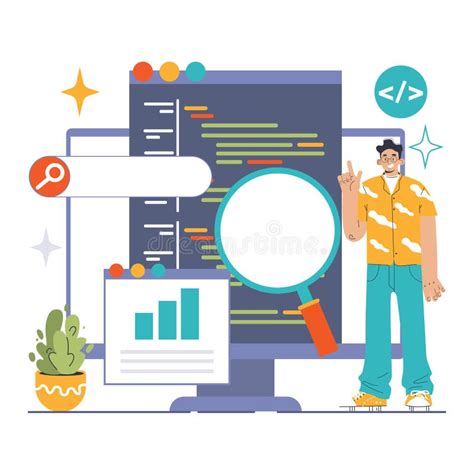 Website Analysis Conversion Rate And Traffic Analysis Stock Vector Illustration Of Computer