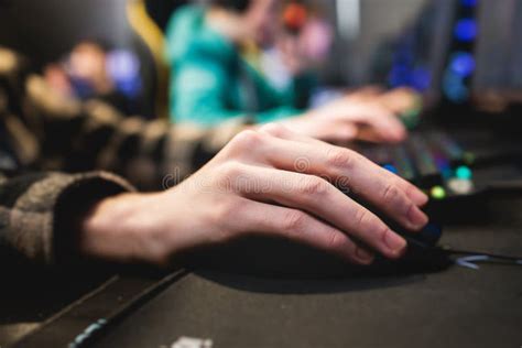 Cyber Sport E Sports Tournament Team Of Professional Gamers Hands On A Mouse And Keyboard