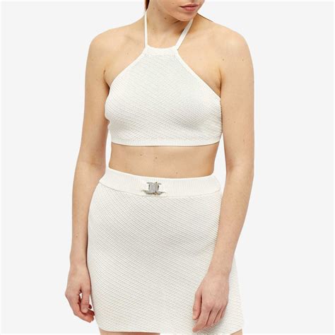 1017 Alyx 9sm Womens Buckle Cropped Halter Top In White 1017 Alyx 9sm