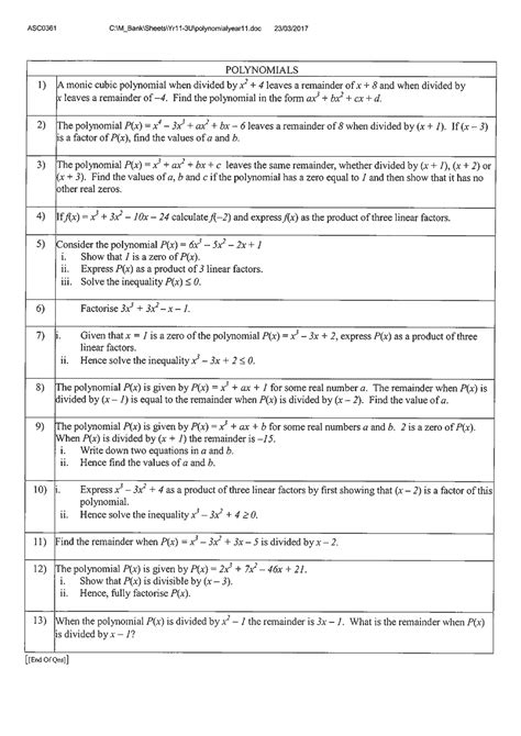 Polynomial Gay Studocu