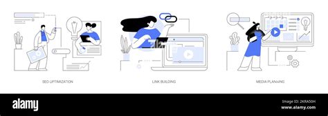 Seo Strategy Abstract Concept Vector Illustrations Stock Vector Image