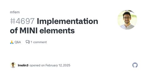 Implementation Of Mini Elements Mfem Discussion Github