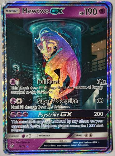 Pokémon Tcg Mewtwo Gx Shining Shining Legends 7873 Holo Secret Rare