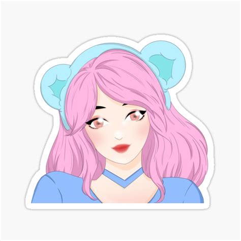 Cute Pink Blue Anime Girl Sticker Sticker For Sale By Leexhian