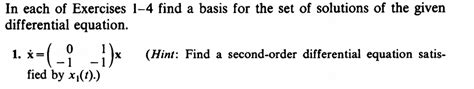 Solved In Each Of Exercises 1 4 Find A Basis For The Set Of Chegg Com