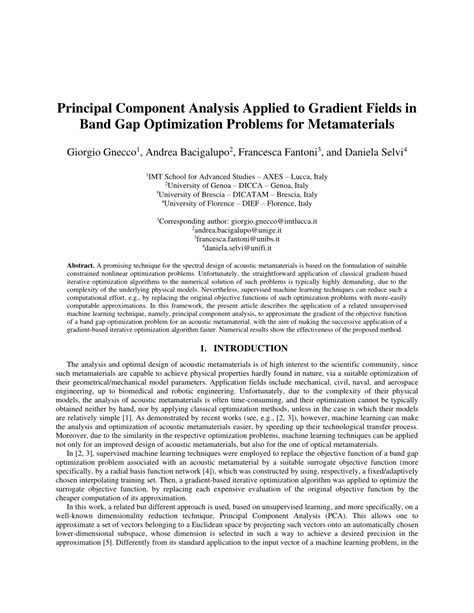 Pdf Principal Component Analysis Applied To Gradient Fields In Band