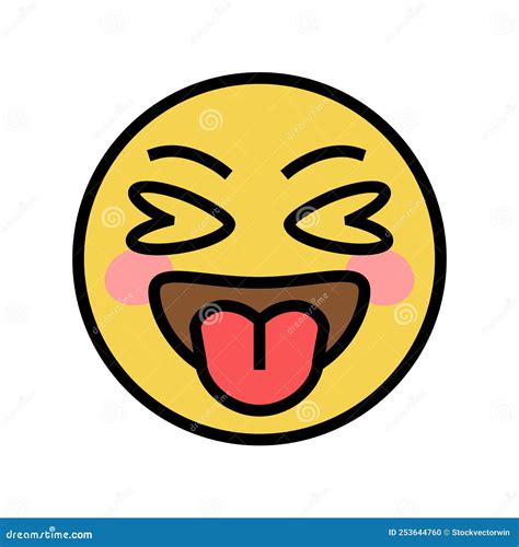 Tongue Emoji Color Icon Vector Illustration Stock Illustration