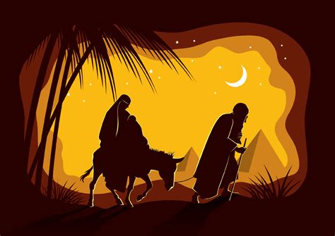 Mary And Joseph Journey To Bethlehem 4684511 Vector Art At Vecteezy