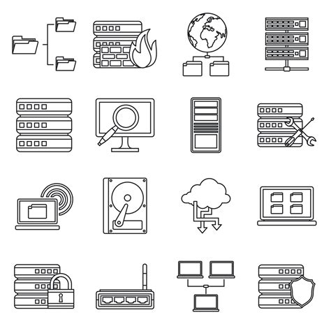 Big Data Icons Set Outline Style 4222670 Vector Art At Vecteezy