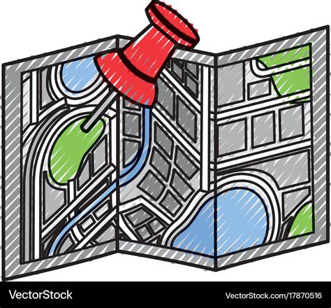 Map Navigation Gps With Pointer Isolated On White Vector Image