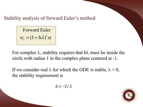 Ppt Stability Of Odes Numerical Methods For Pdes Spring 2007
