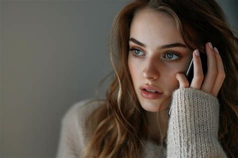 Woman Talking On A Mobile Phone Generative Ai Premium Ai Generated Image