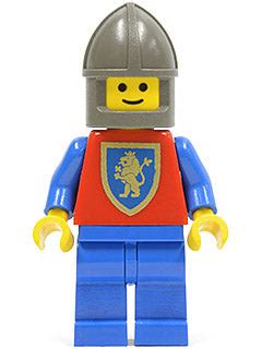 Lego Minifig Castle Cas114 Crusader Lion Blue Legs Dark Gray Chin Guard