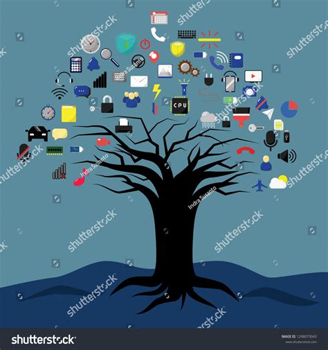 Tree Smartphone Icons Stock Vector Royalty Free 1298073043