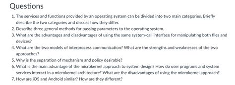 Solved 1 The Services And Functions Provided By An Chegg Com
