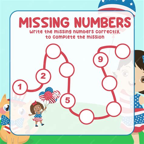 Premium Vector Missing Numbers Write The Answer Correctly Educational Printable Math Worksheet