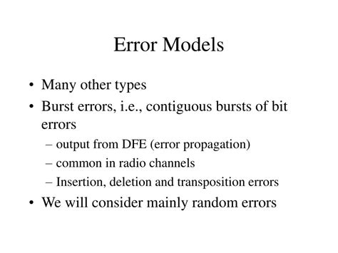 PPT 3F4 Error Control Coding PowerPoint Presentation Free Download ID 909446