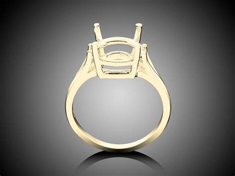 14k Gold Double Cathedral Ring Mount 8 15mm Round Gem 4 Prong Tray Etsy