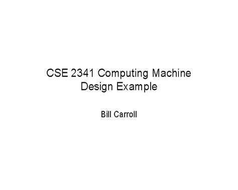 cse 2341 computing machine