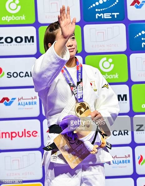Gold Medalist Uta Abe Of Japan Posing Medal Ceremony Of Womens 52kg