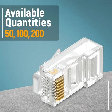 Rj45 Cat6 Pass Through Connectors Assorted Colors Ez To Crimp Modular