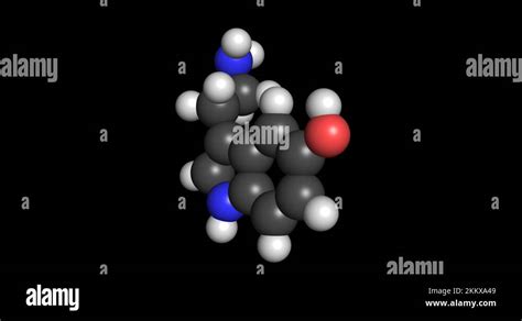 Serotonin Neurotransmitter Molecule 3d Chemical Structure 4k Seamless Loop Stock Video Footage